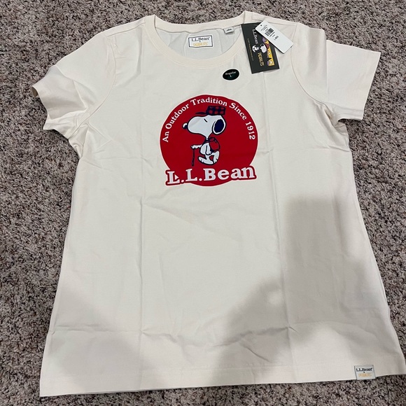 L.L. Bean | Tops | Ll Bean Peanuts Nwt Snoopy An Outdoor Tradition Tshirt Large | Poshmark